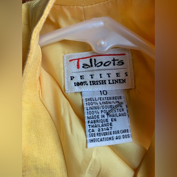 Talbots | Dresses | Talbots Linen Yellow Dress | Poshmark